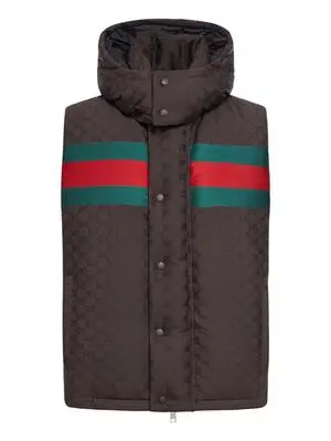 Gucci Gg Printed Padded Gilet - Black