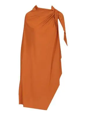 AMAZUIN Milla Raw-cut Skirt With Pleated Detail - Orange