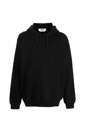 MSGM Logo Printed Hoodie - Black