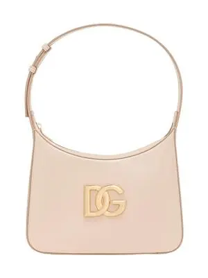 Dolce & Gabbana Logo Plaque Shoulder Bag - Nude
