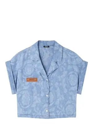 Versace Short Sleeve Printed Shirt - Blue