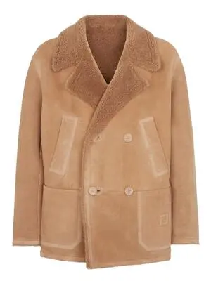 Fendi Sheepskin Blouson With Embossed Ff Logo - Light Brown