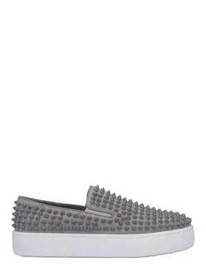 CHRISTIAN LOUBOUTIN Studded Slip-on Sneakers - Gray
