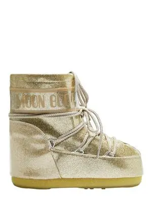 Moon Boot Icon Low Glitter Lace-up Boots - Nude