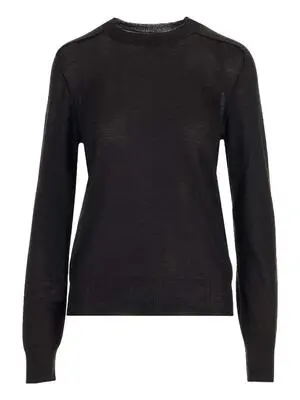 Bottega Veneta Crew Neck Long Sleeve Knit Jumper - Dark Chocolate