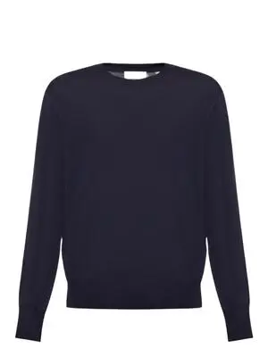 Dries Van Noten Long-sleeved Crew Neck Sweater - Navy Blue