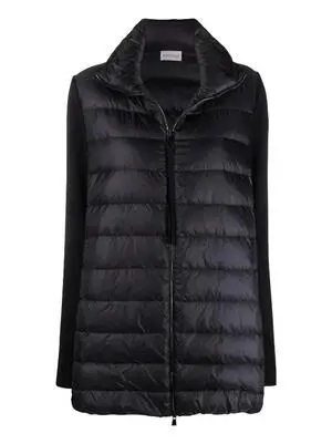 MONCLER Moncler Logo Patch Down Jacket With Stand Collar And Zip-Up Closure