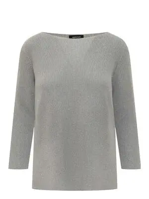 Fabiana Filippi Lurex Fisherman Knit Jumper - Gray