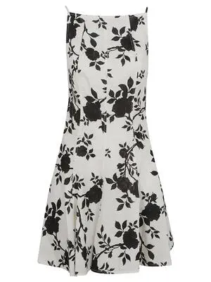 SELF-PORTRAIT Self-Portrait Open-Back Floral-Print Mini Dress
