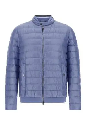 Herno Quilted Zip-front Stand Collar Jacket - Blue