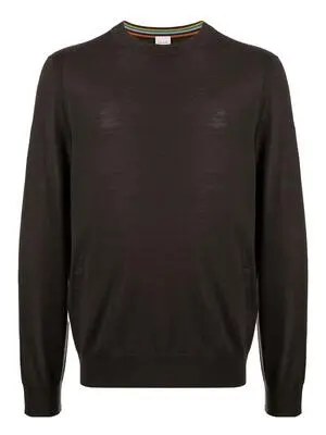 Paul Smith Fine Knit Logo Embroidered Jumper - Black