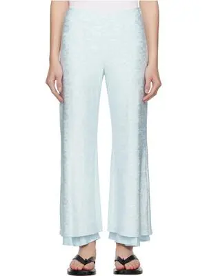 JIL SANDER Flower Jacquard Trousers - Sky
