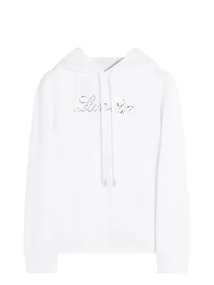 LANVIN Sequined Logo Hoodie - Optical White