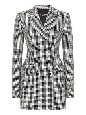 Dolce & Gabbana Double-breasted Houndstooth Blazer - Grey