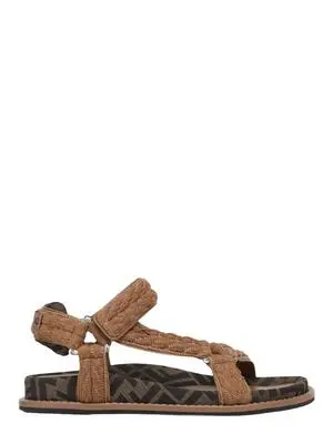 Fendi Braided Flat Sandals - Brown