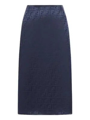 Fendi Monogram Detailed Skirt - Blue