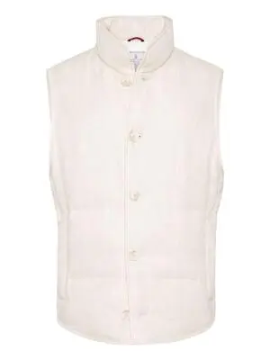 Brunello Cucinelli High-neck Gilet - Sandy Yellow