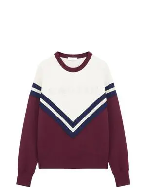 Alexander McQueen Crewneck Sweatshirt - Ivory/navy Blue/burgundy Wine