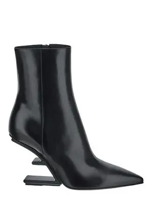 Fendi Ankle Boots With Sculptural F-shaped Heel - Black