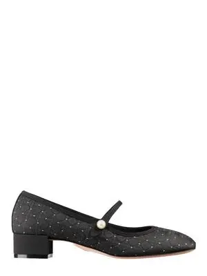Dior Ballet Pumps With Pearl Embellishment - Black