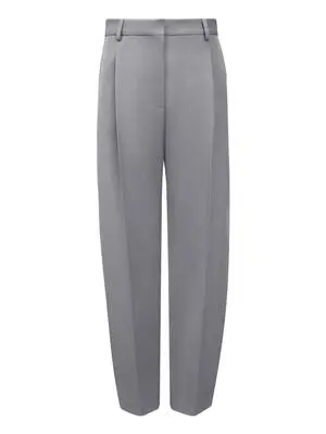 Alaïa Wool Gabardine Mid-rise Trousers - Grey