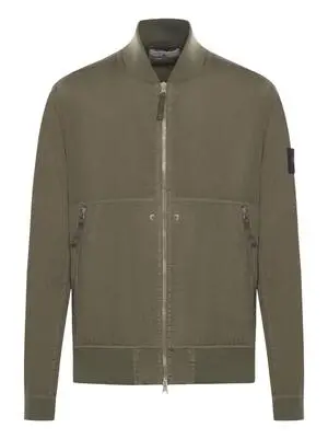 Stone Island Logo Patch Bomber Jacket - Military Green