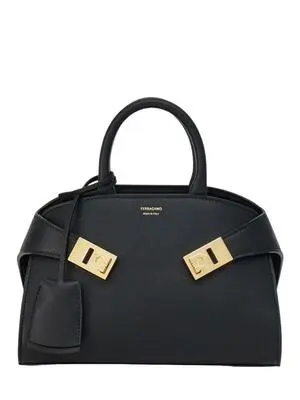 FERRAGAMO Mini Hug Top Handle Bag - Black