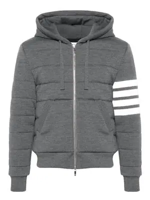 Thom Browne Striped Hooded Jacket - Medium Gray