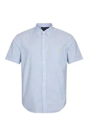 Polo Ralph Lauren Embroidered-logo Candy Stripe Shirt - Blue