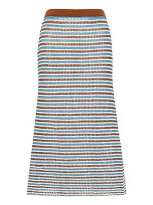 Marni Marni Striped Knitted A-Line Midi Skirt No