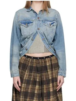 R13 Wrap Denim Trucker Jacket - Blue