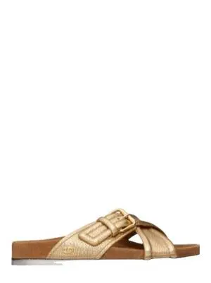 Valentino Garavani Vlogo Crossover-strap Open-toe Slides - Nude