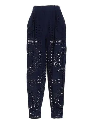 Alberta Ferretti Embroidered Trousers - Black