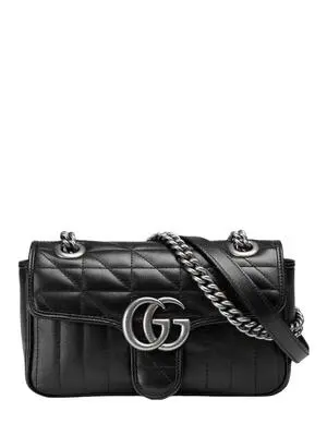 Gucci Mini Gg Marmont Matelassé Shoulder Bag - Black