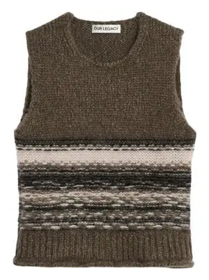 Our Legacy Sleeveless Striped Knit Vest - No