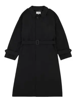 MAISON MARGIELA Belted Long Coat - Black
