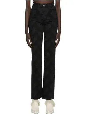 We11Done Logo Embroidered Straight Leg Jeans - Black