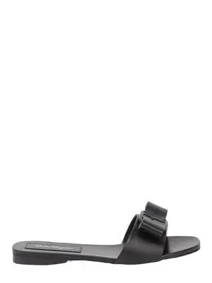 FERRAGAMO Bow Detailing Flat Sandals - Black