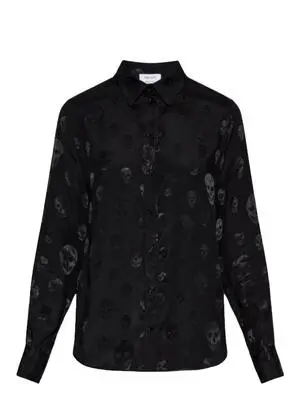 Alexander McQueen Skull Printed Long-sleeve Shirt - Black