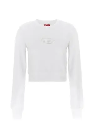 DIESEL® Diesel F-Slimmy-OD Crewneck Cropped Sweatshirt White
