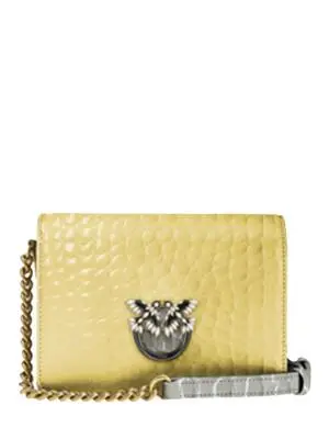 Pinko Love Click Flip Shoulder Bag - Yellow