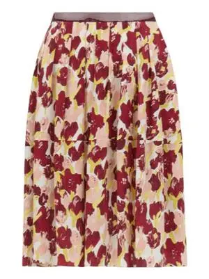 MARNI Marni Secret Bouquet Printed Satin Pleated Skirt