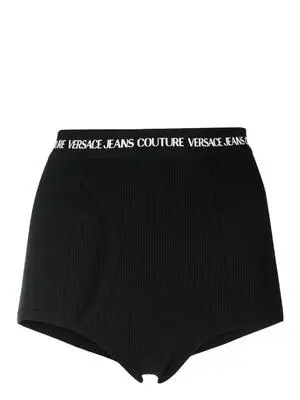 Versace Logo Band Mini Shorts - Black