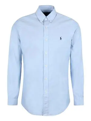 Ralph Lauren Polo Logo Embroidered Long-sleeved Shirt - Blue