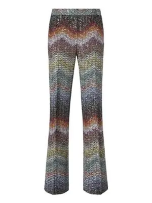 Missoni Embroidered Knitted Trousers - Gray
