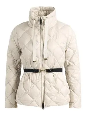 Max Mara Max Mara Quilted Down Jacket With Belt Sand-colored