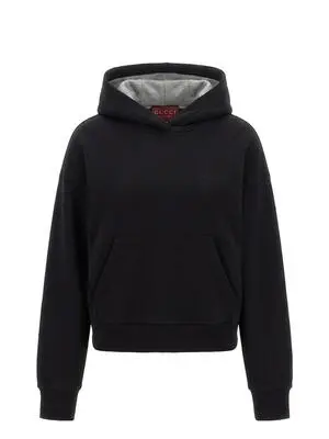Gucci Viscose Jersey Hooded Sweatshirt - Black