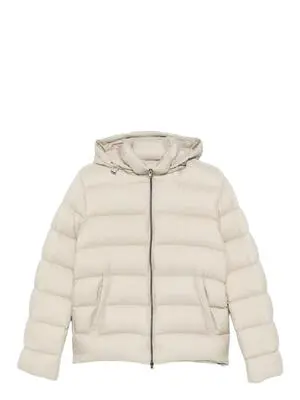 Herno Hooded Quilted Bomber Jacket - White