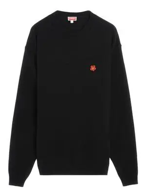 Kenzo Boke Flower Crewneck Knitted Jumper - Black