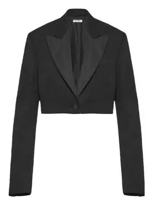 MIU MIU Miu Miu Cropped Grain De Poudre Jacket